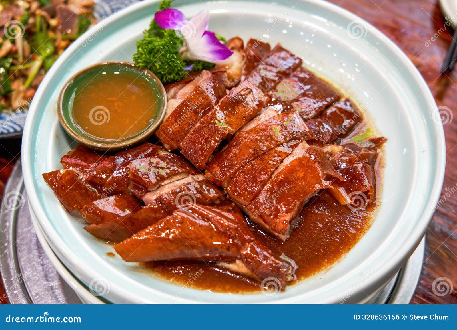 A Plate of Delicious Crispy Cantonese Roast Goose Stock Photo - Image ...