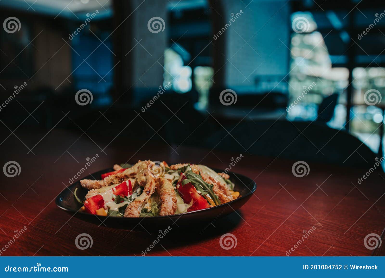 Plate of Delicious Food with Vegetables on a Table Stock Photo - Image ...