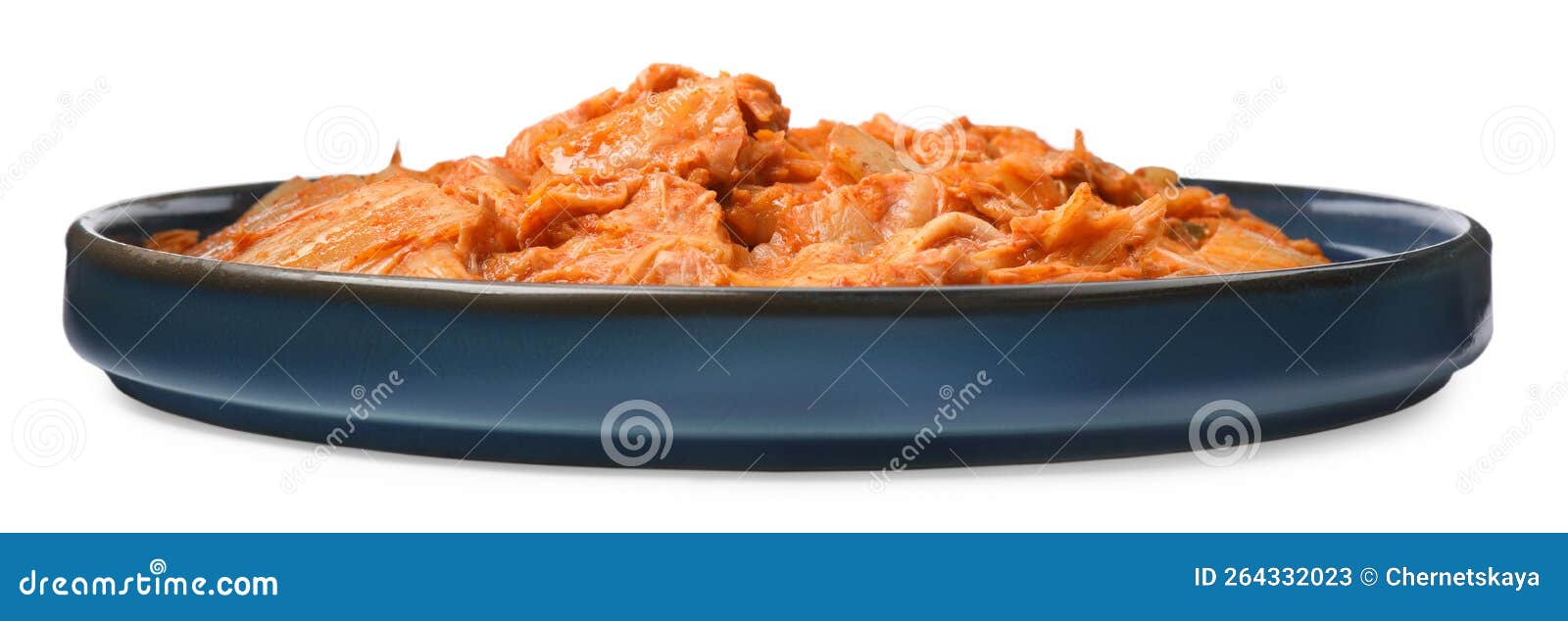 Plate of Delicious Kimchi with Chinese Cabbage Isolated on White Stock ...