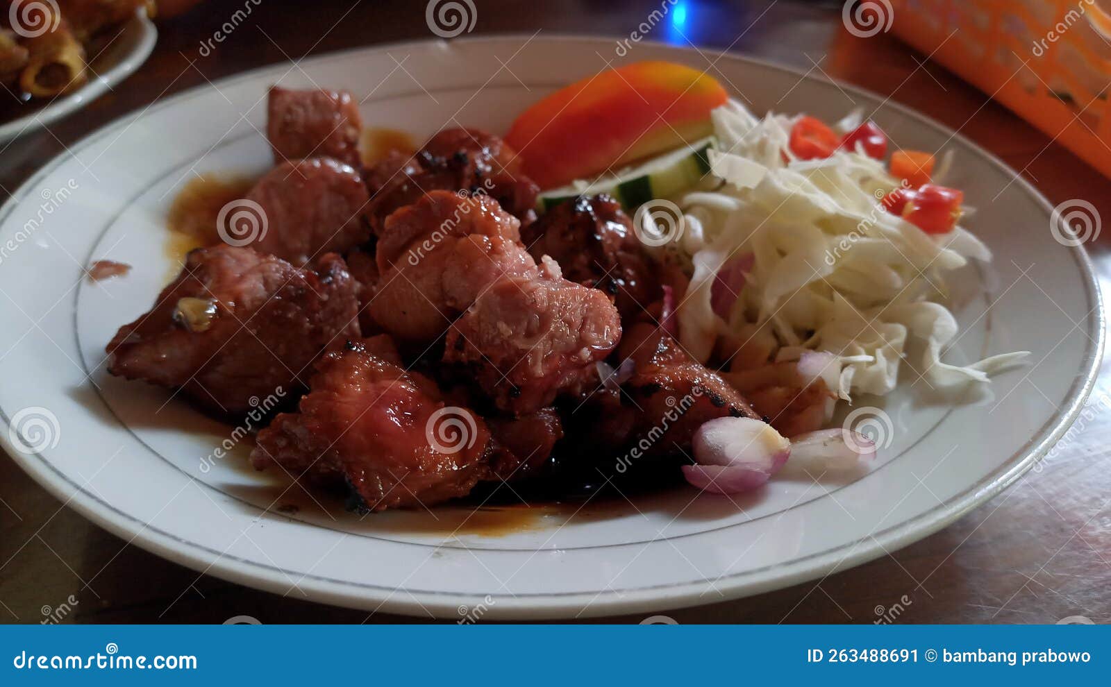 A Plate of Delicious Mutton Satay Stock Image - Image of restaurant ...