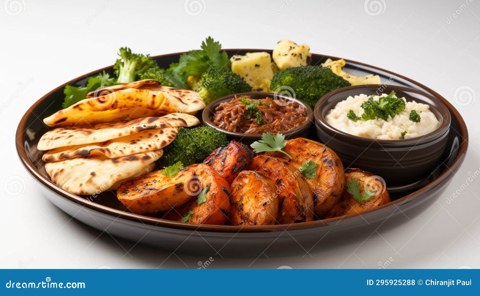 A Plate of Deshi Food in a Plate Isolated on White Stock Photo - Image ...