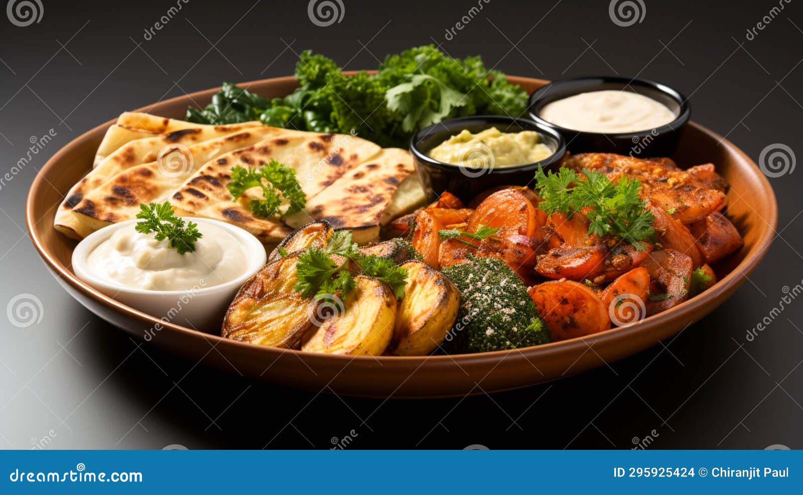 A Plate of Deshi Food in a Plate Isolated on White Stock Illustration ...