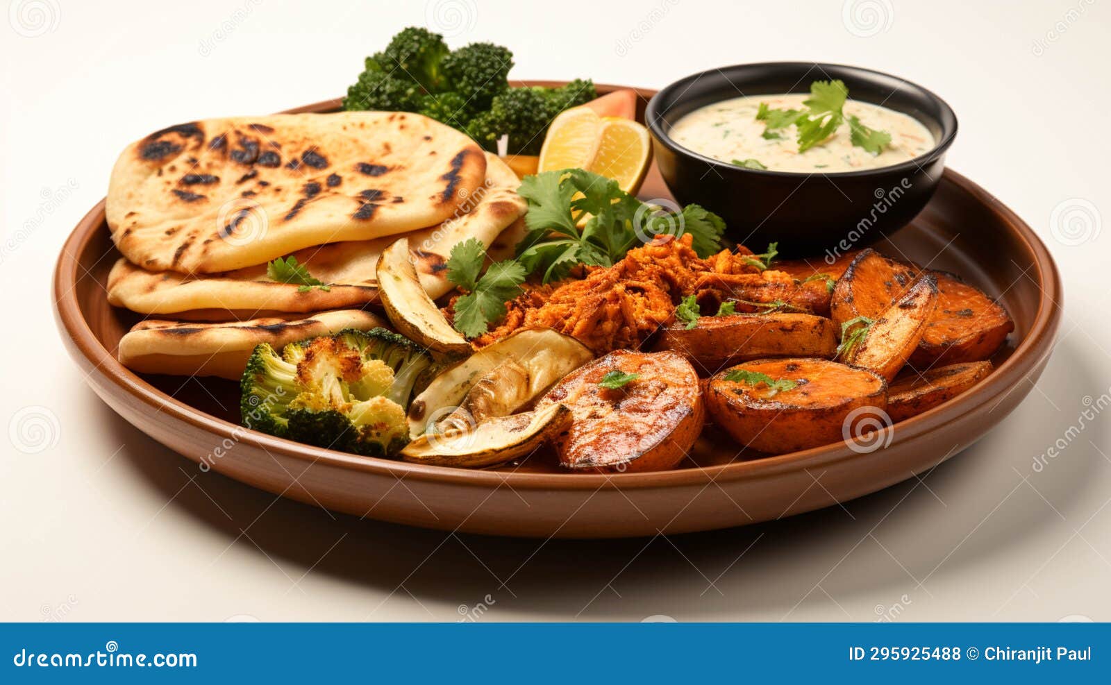 A Plate of Deshi Food in a Plate Isolated on White Stock Photo - Image ...