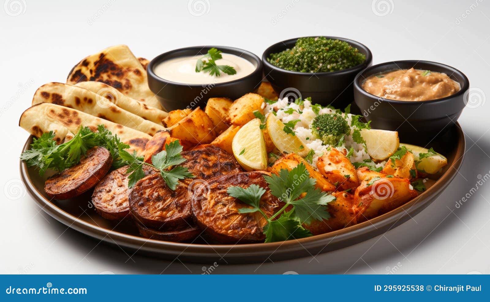 A Plate of Deshi Food in a Plate Isolated on White Stock Photo - Image ...