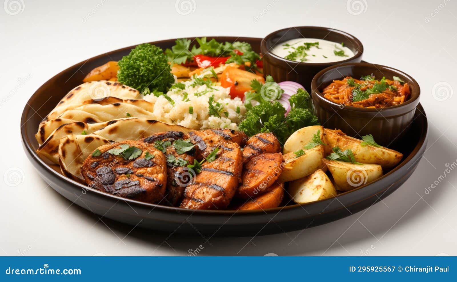 A Plate of Deshi Food in a Plate Isolated on White Stock Image - Image ...