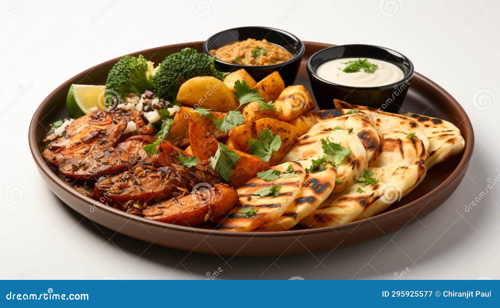 A Plate of Deshi Food in a Plate Isolated on White Stock Image - Image ...