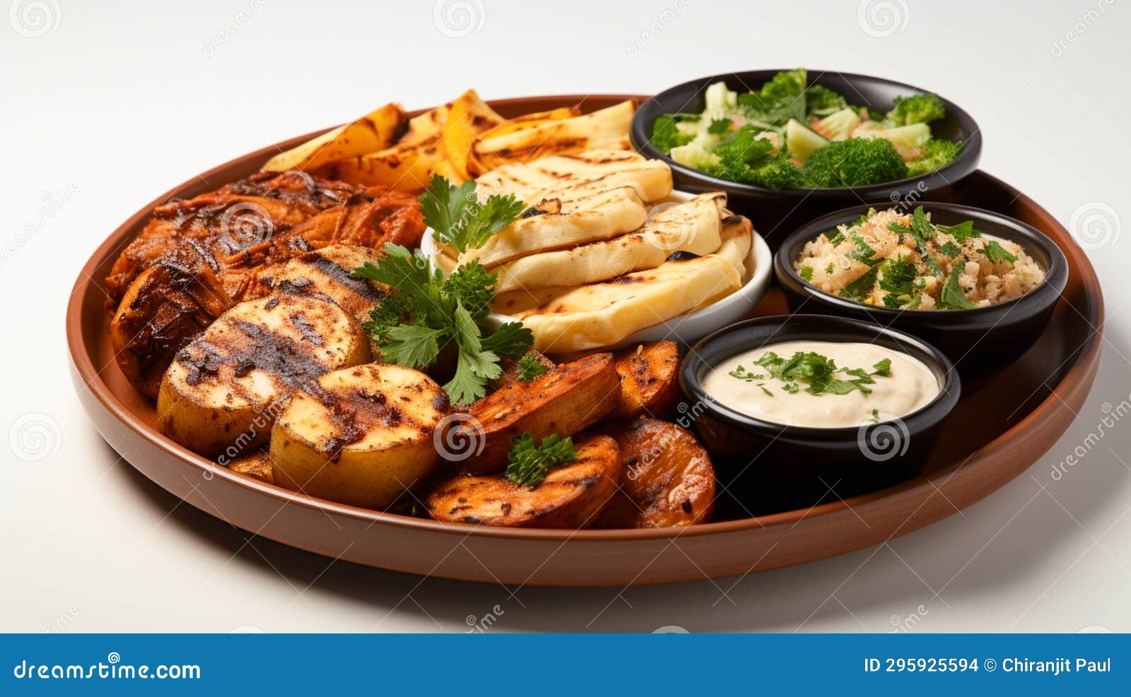 A Plate of Deshi Food in a Plate Isolated on White Stock Photo - Image ...