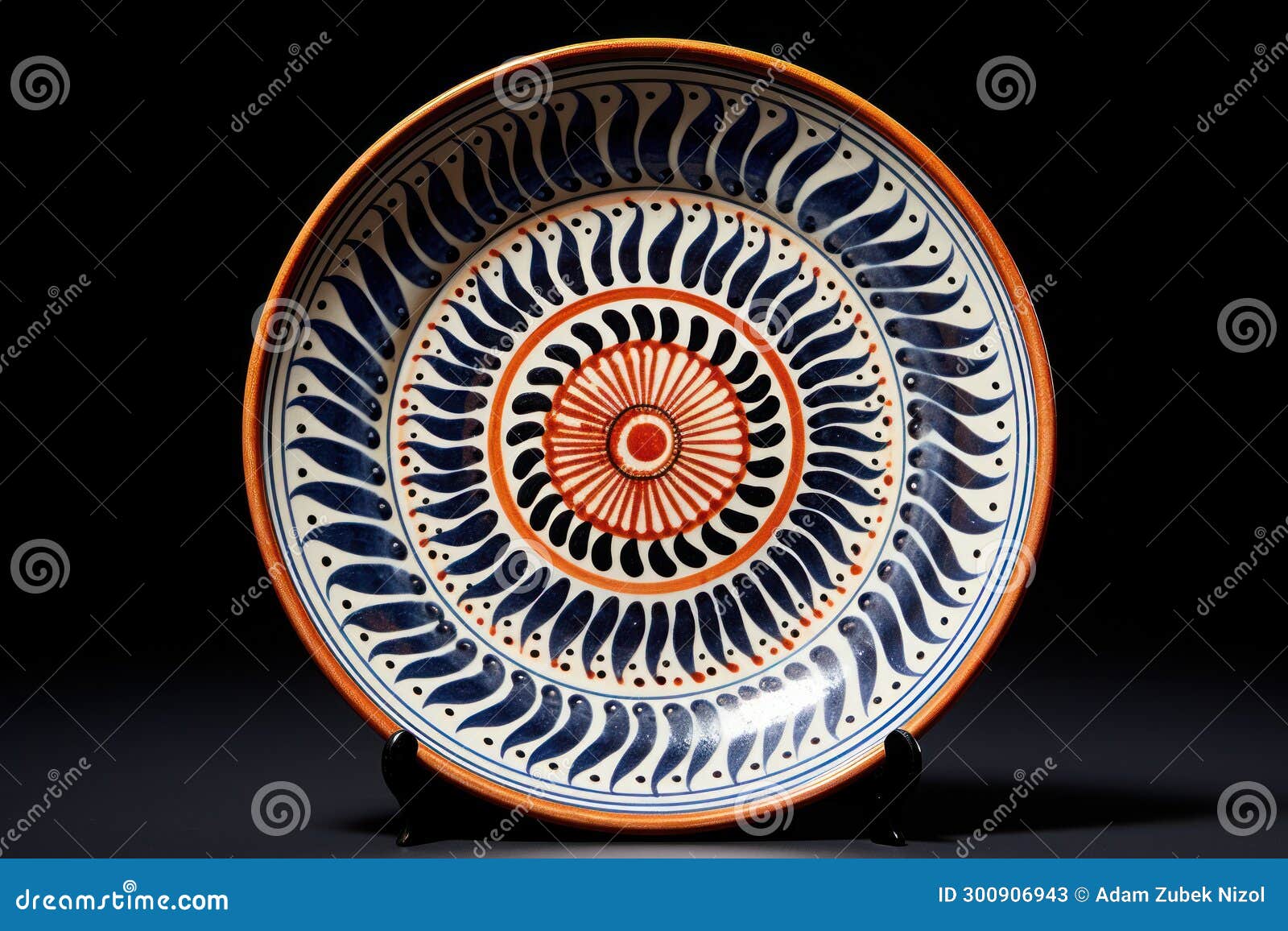A Plate with a Design on it Stock Illustration - Illustration of ...