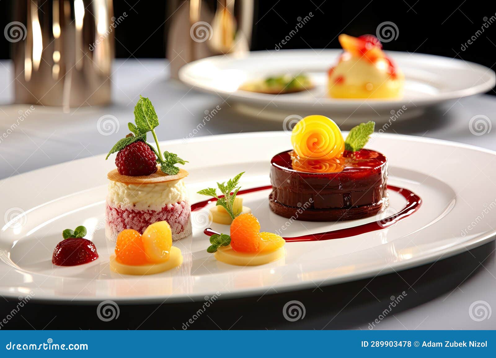 A Plate of Desserts on a Table Stock Illustration - Illustration of ...