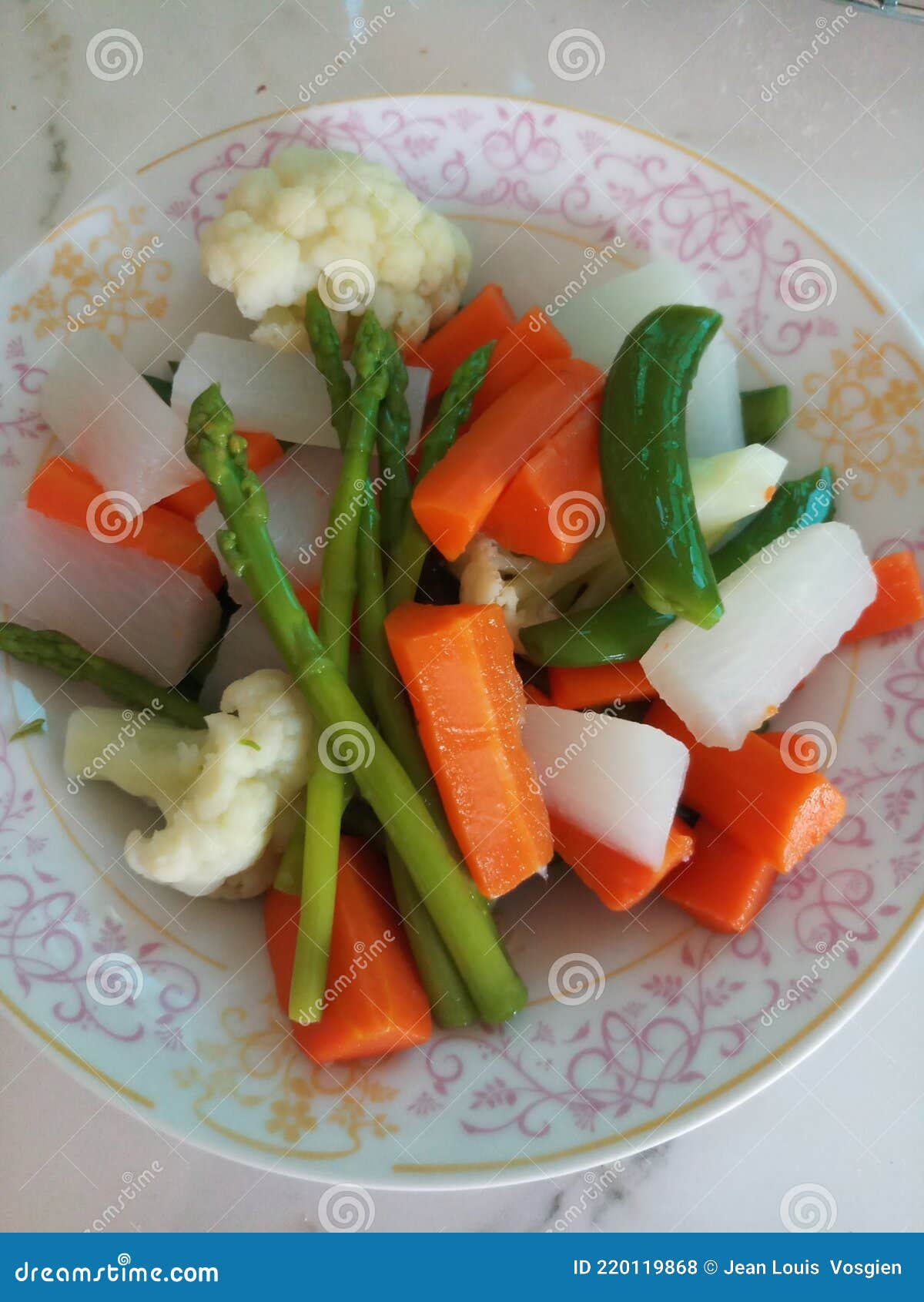 Plate of Different Boiled Vegetable Stock Photo - Image of boiled ...