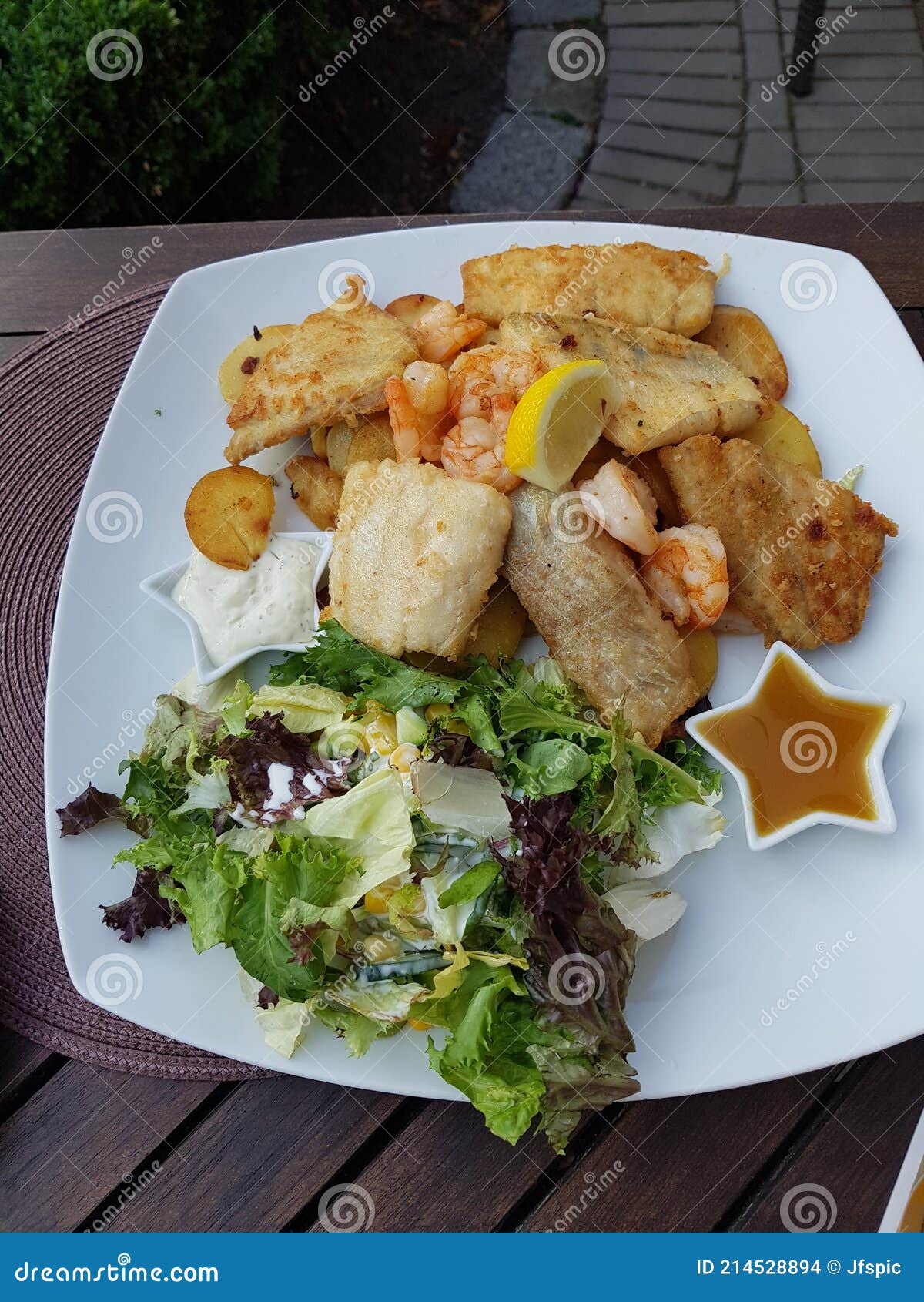 Plate with Different Fish Platter Stock Photo - Image of crawfish ...