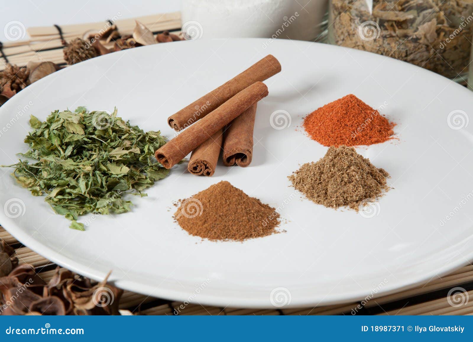 Plate with Different Spices Stock Image - Image of spices, nutrient ...