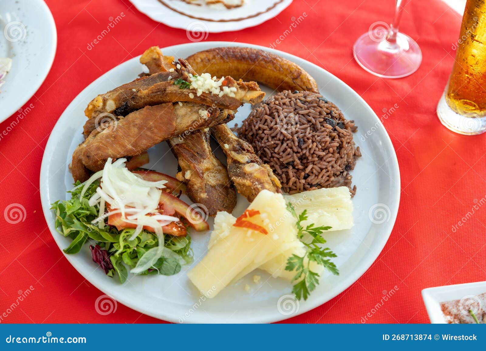 Plate with Different Type of Fresh Food Stock Photo - Image of snack ...