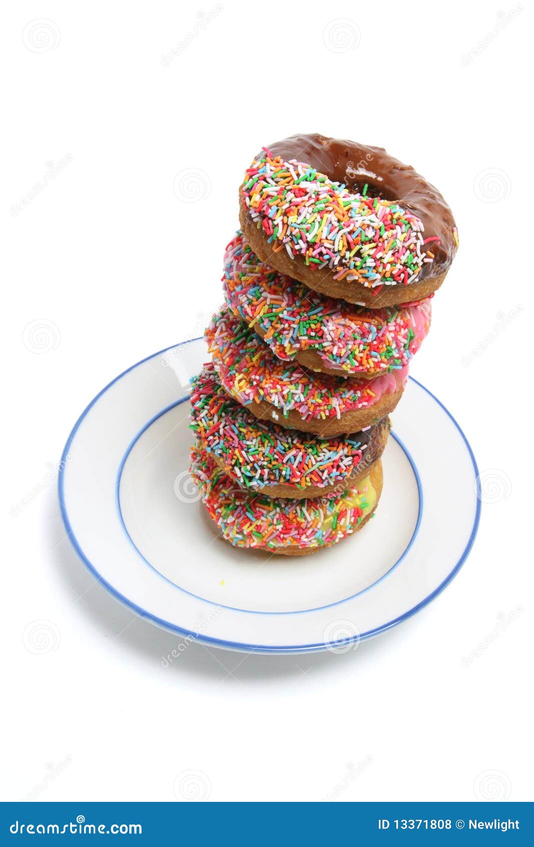 Plate of Doughnuts stock photo. Image of cutout, serve - 13371808