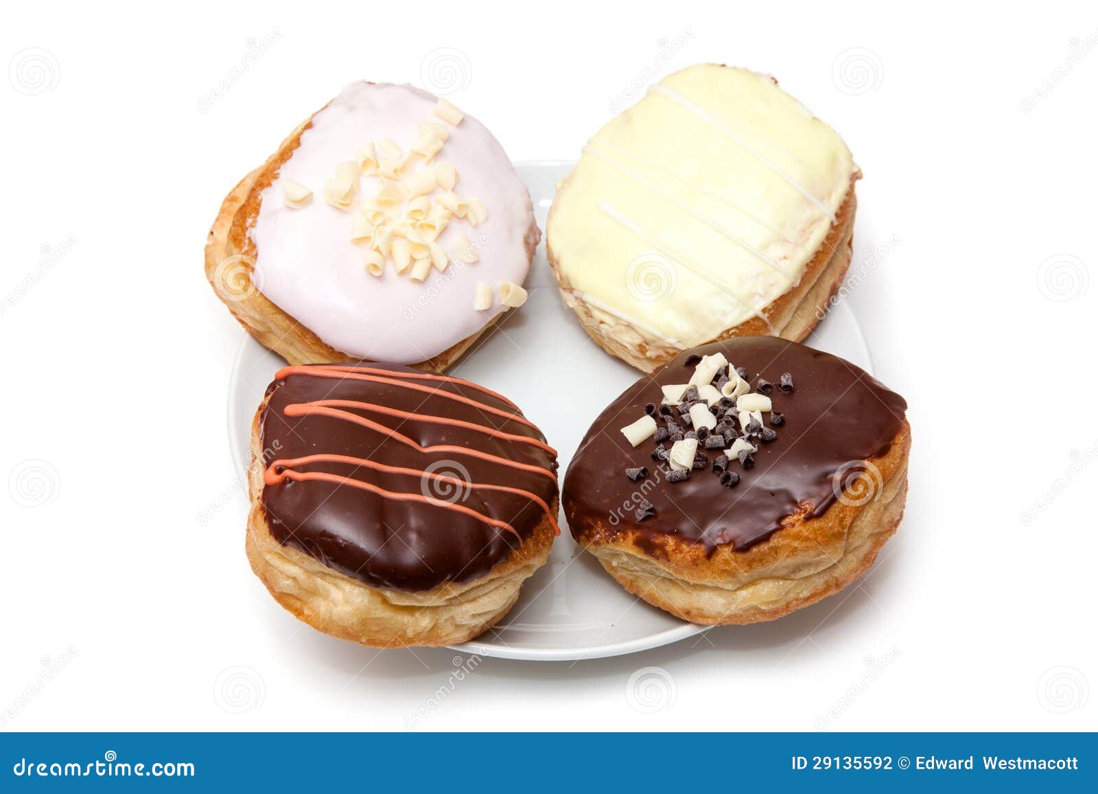 Plate of doughnuts stock photo. Image of white, doughnuts - 29135592
