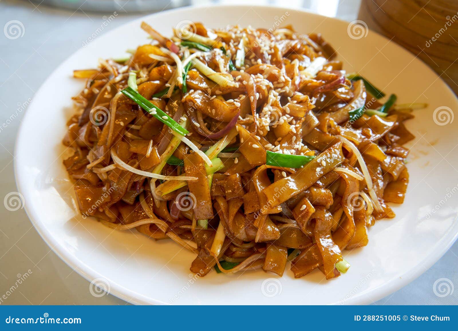 A Plate of Dry Fried Beef Hor Fun Stock Image - Image of light ...
