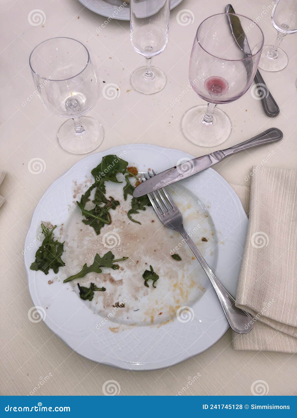 Plate after Eating with Food Waste Stock Photo - Image of kitchen ...