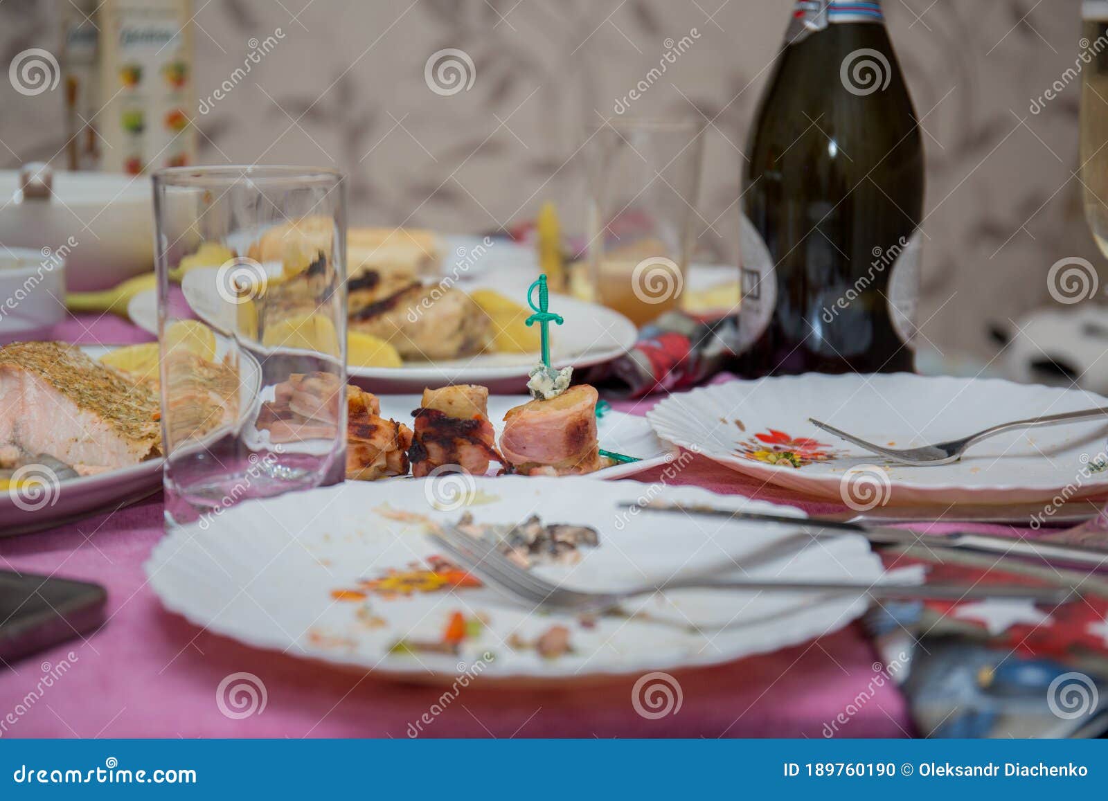Plate after Eating on the Table Stock Photo - Image of delicious ...