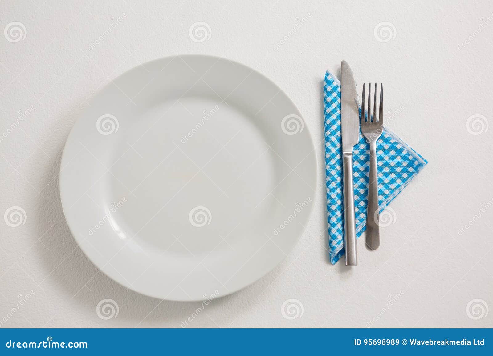 Plate with Eating Utensils and Napkin Stock Image - Image of metal ...