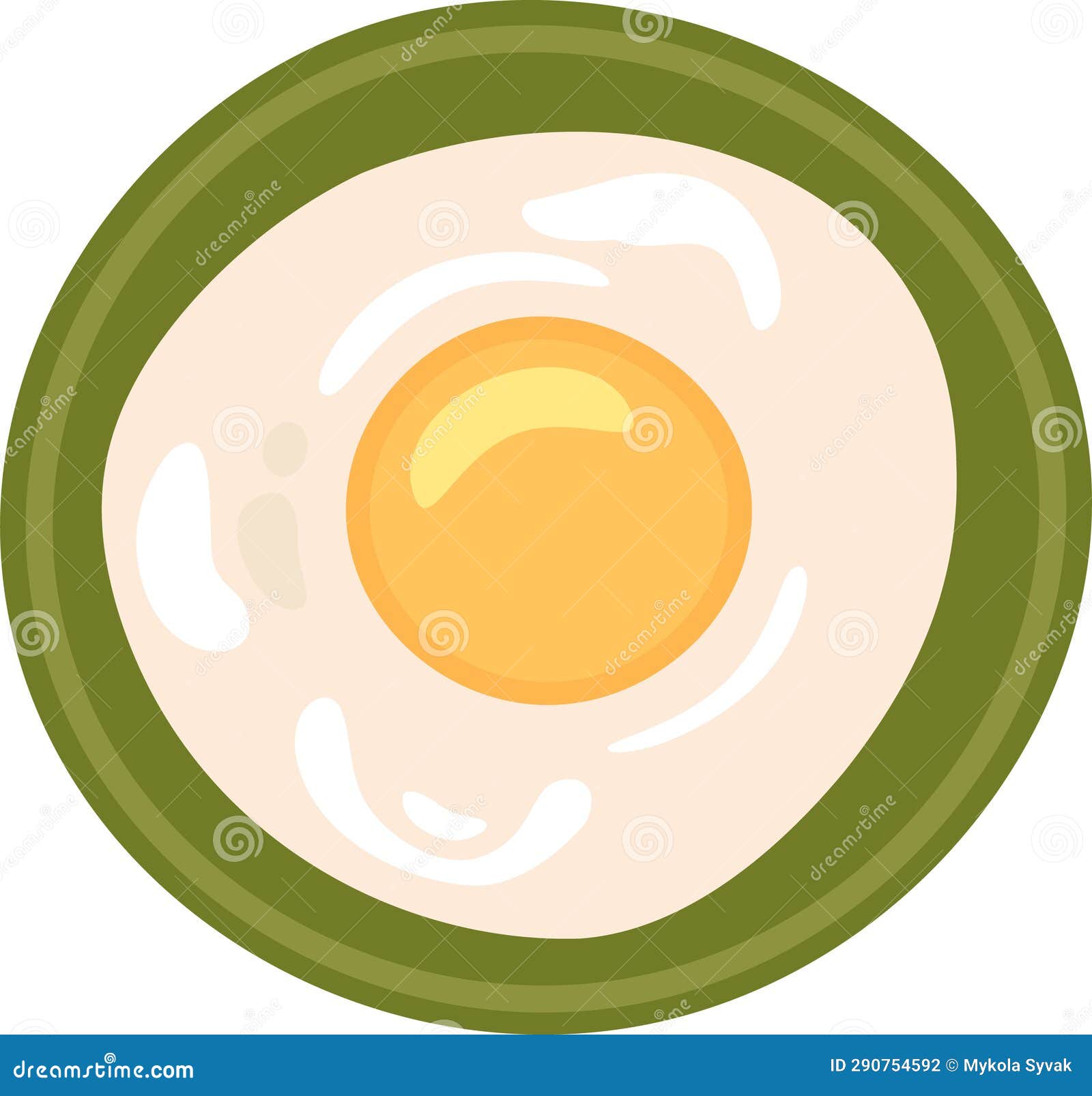 Plate with Egg stock illustration. Illustration of white - 290754592