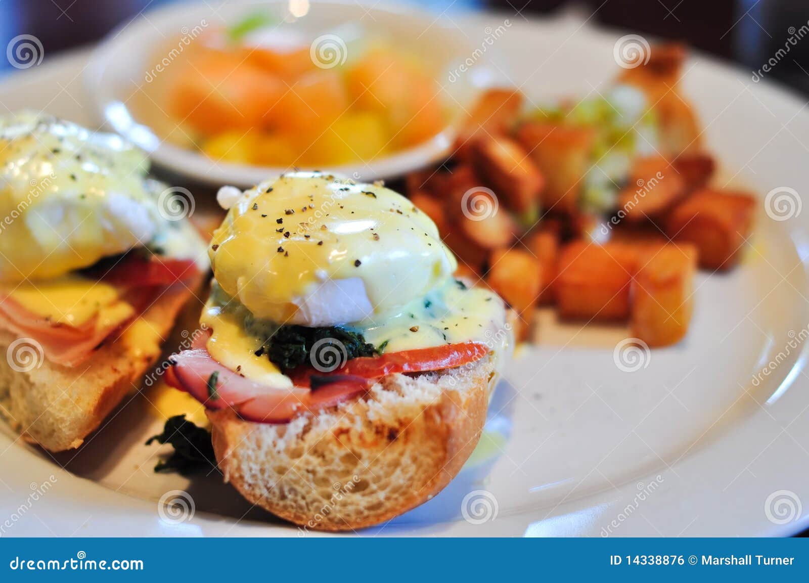 Plate of Eggs Benedict stock photo. Image of foods, cuisine - 14338876