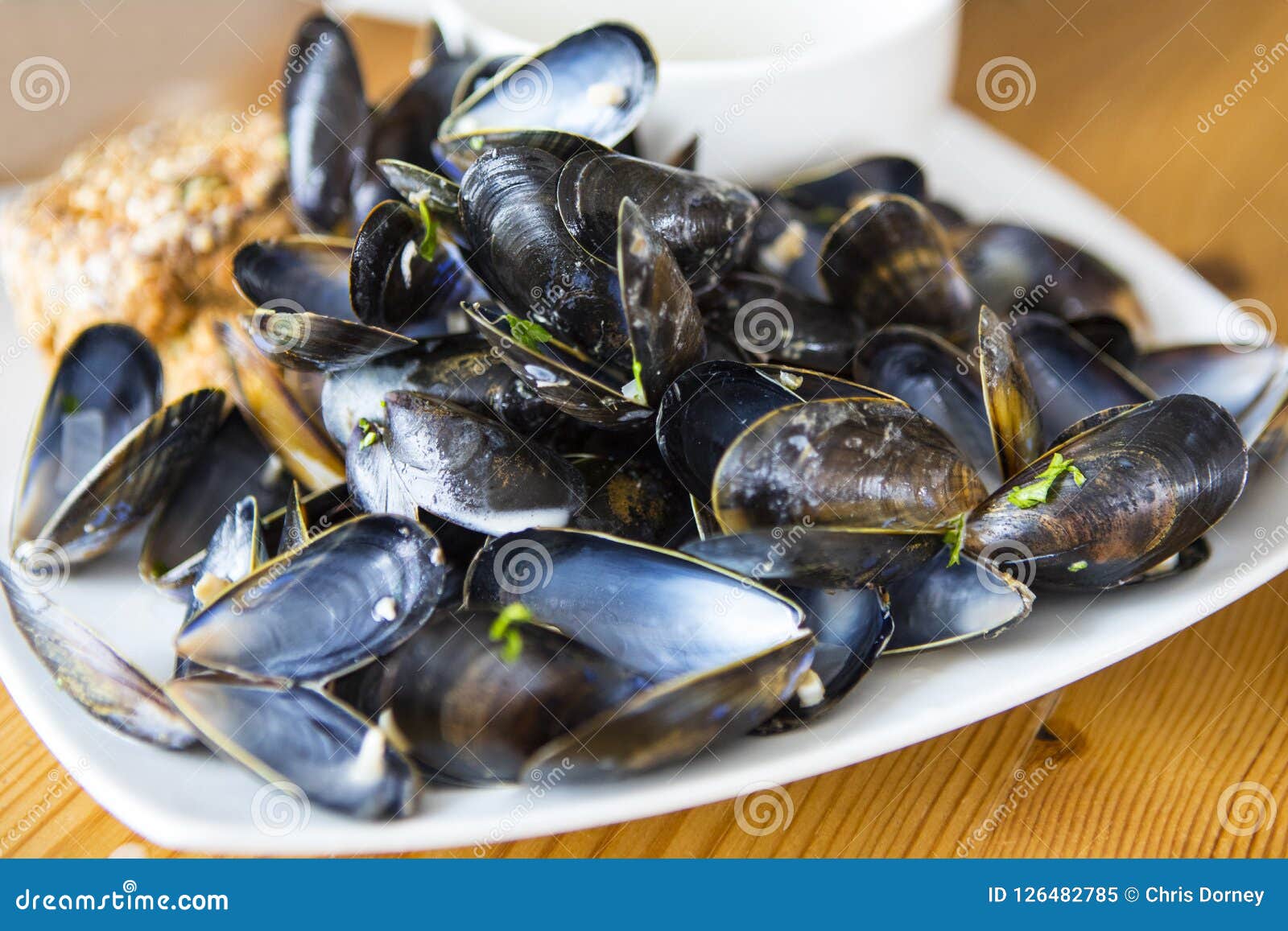 Plate of Empty Mussel Shells Stock Image - Image of drink, food: 126482785