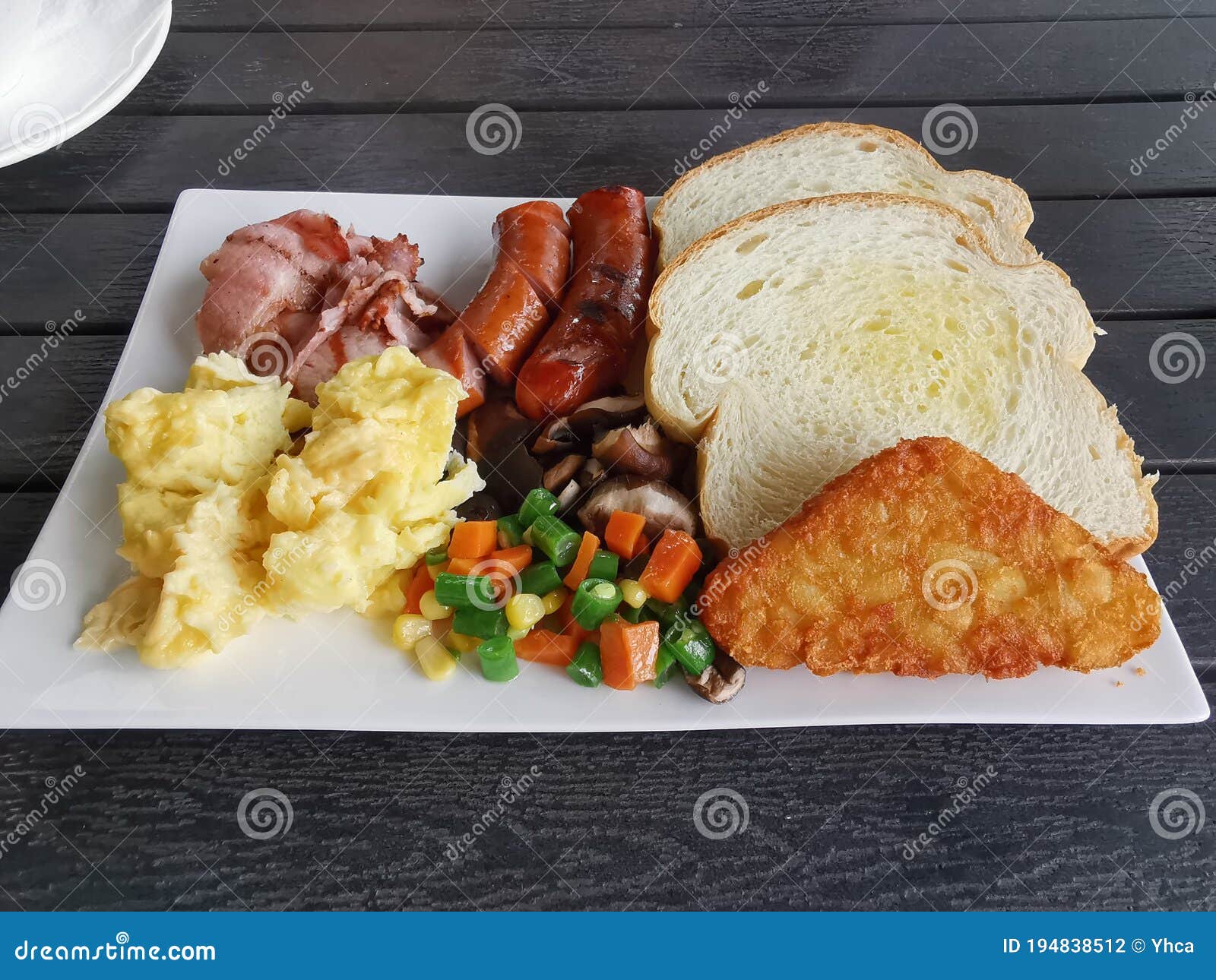A Plate of English Breakfast Stock Photo - Image of salad, food: 194838512