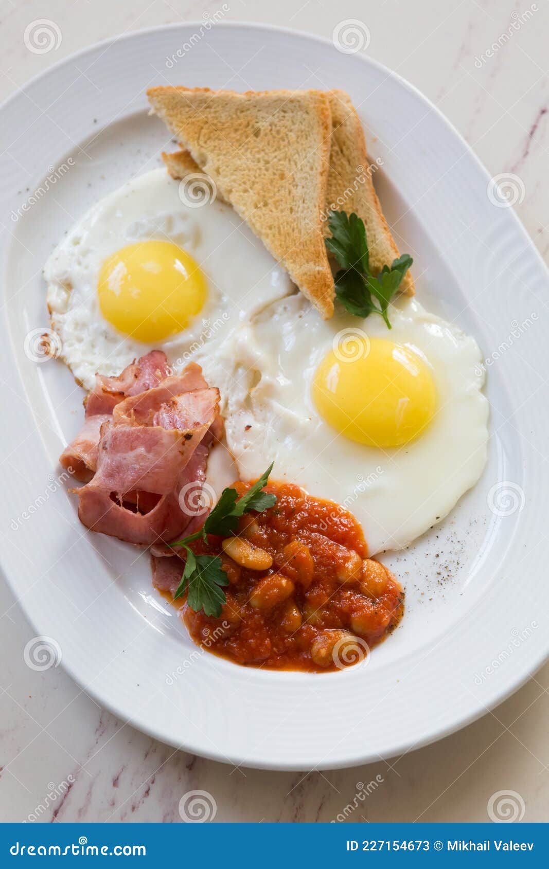 Plate of English Breakfast Set Ready for Breakfast Stock Image - Image ...