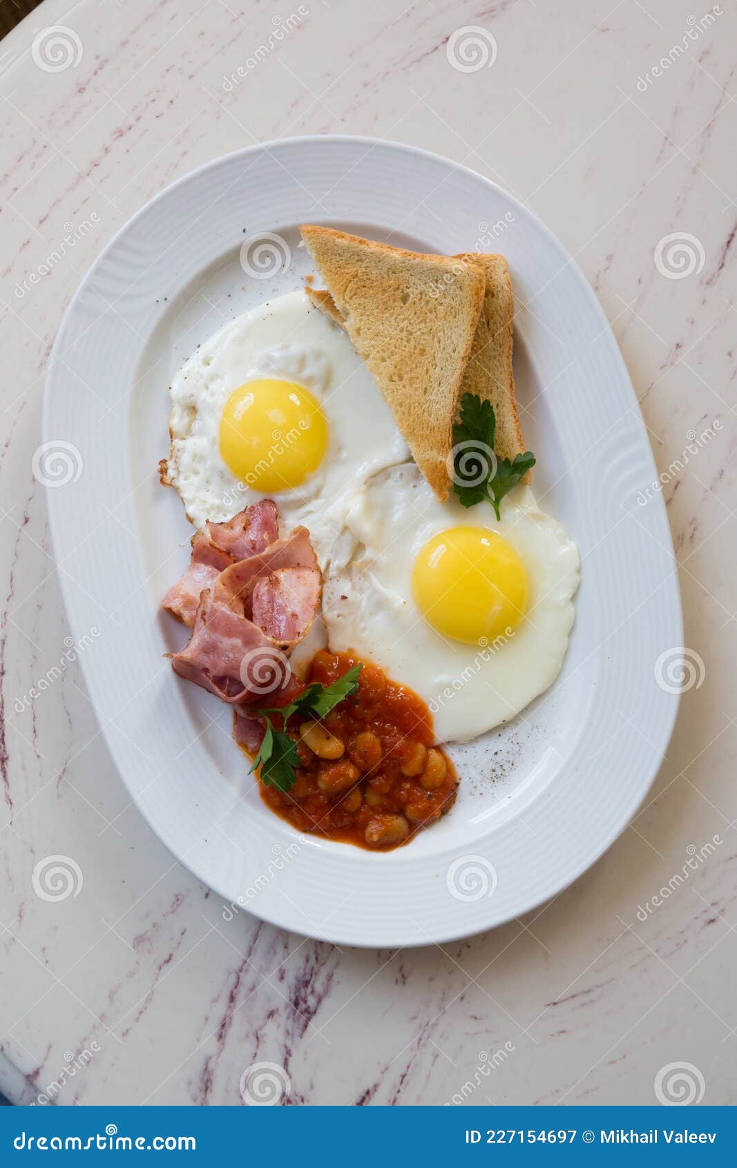 Plate of English Breakfast Set Ready for Breakfast Stock Image - Image ...