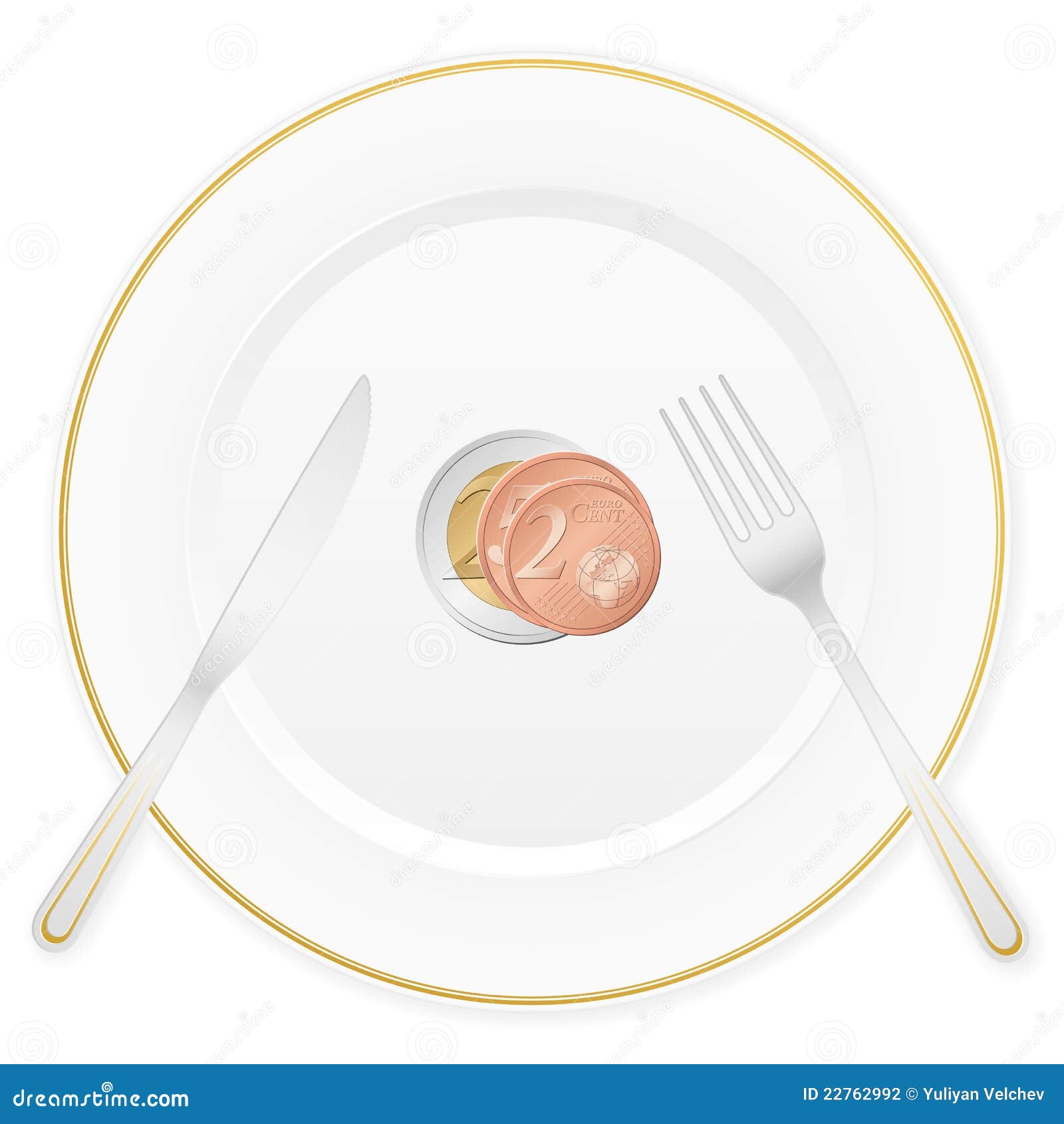 Plate and euro coin stock vector. Illustration of metal - 22762992