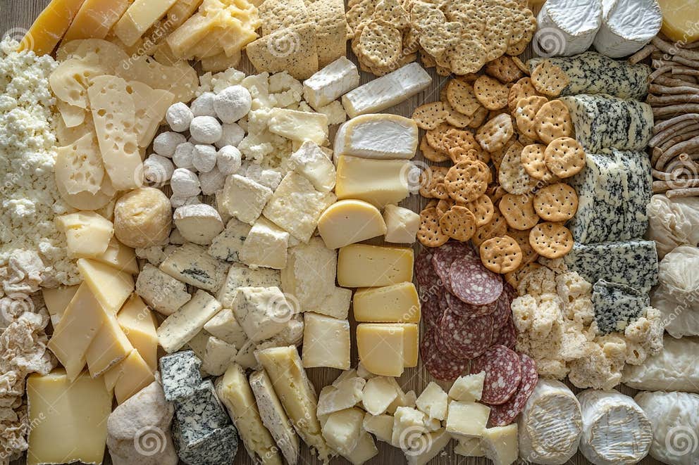 A Plate Filled with Cheese, Crackers, and More Crackers for Snacking ...