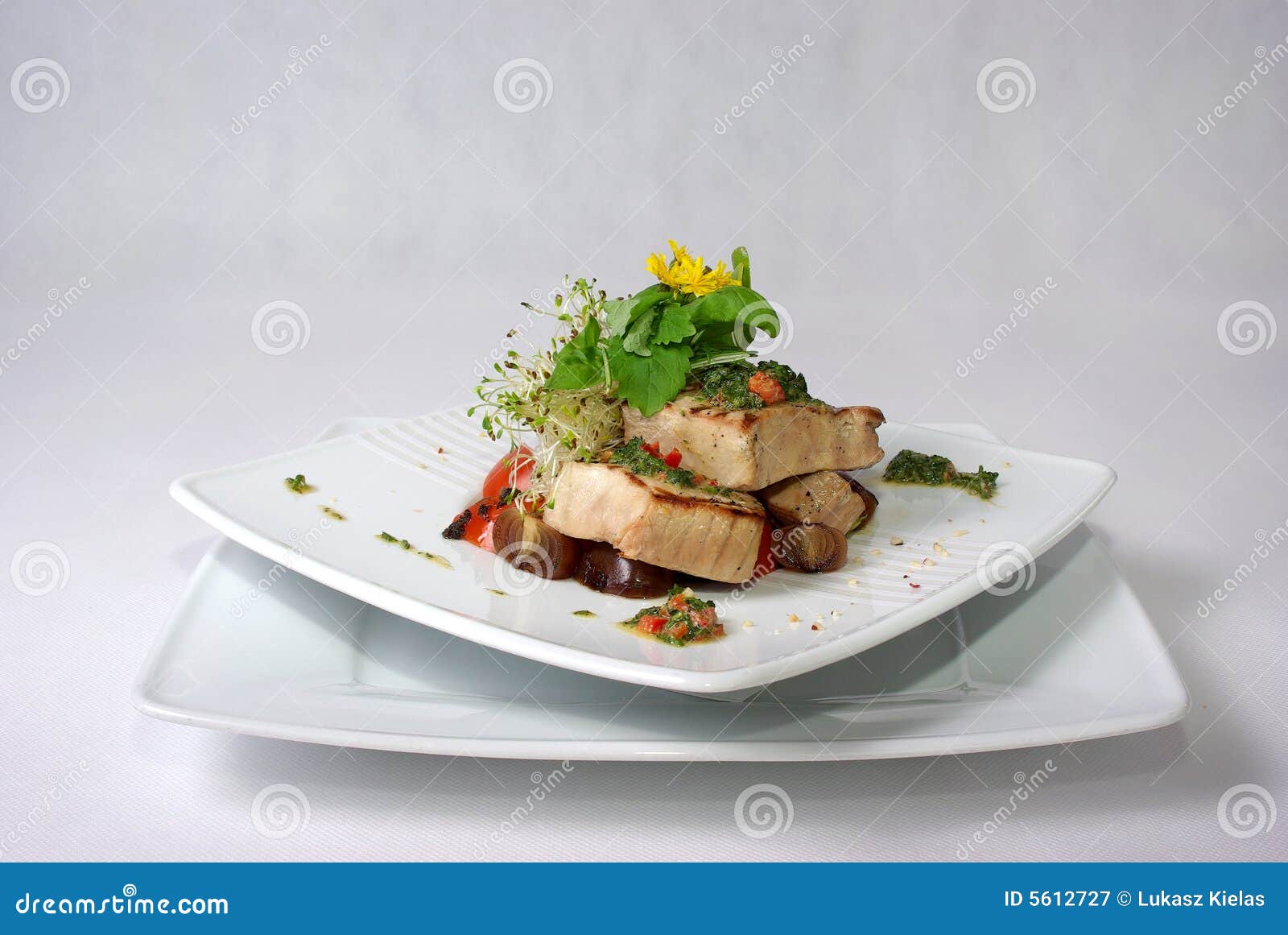 Plate of fine dining meal stock image. Image of christmas - 5612727