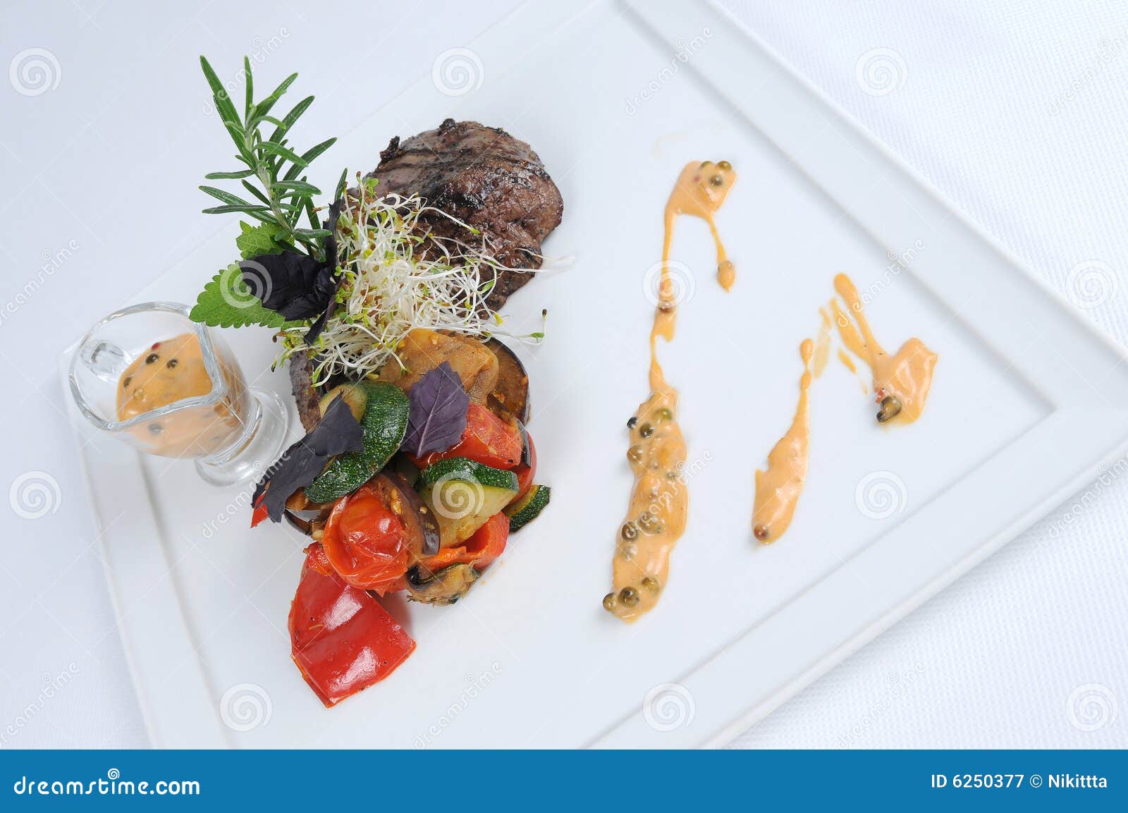 Plate of Fine Dining Meal - Tender Ostrich Fillet Stock Image - Image ...