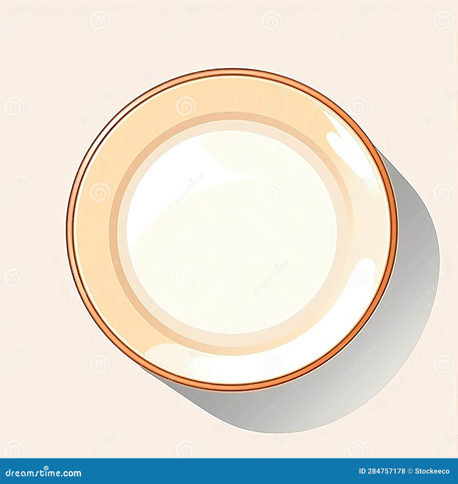 Flat Design Plate - Isolated Vector Illustration Stock Illustration ...