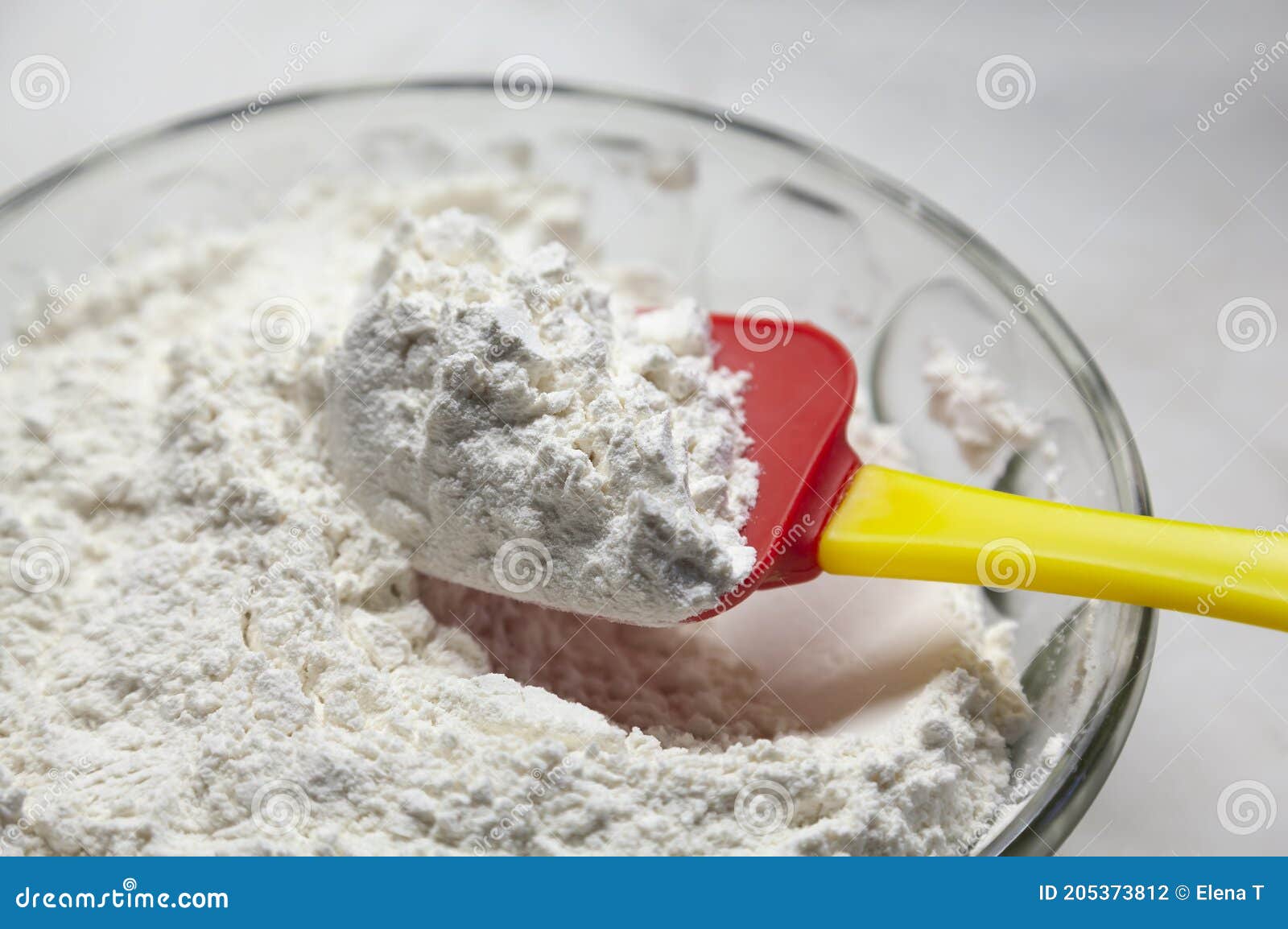 A Plate of Flour on the Table Stock Photo - Image of organic ...