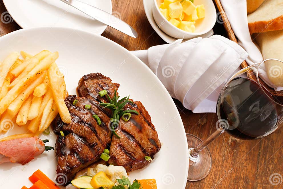 Plate of Food in a Restaurant Stock Photo - Image of crockery, bistro ...