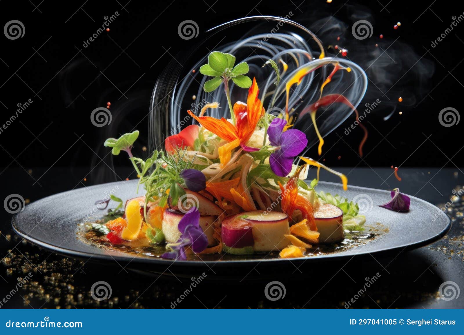 A Plate of Food with Smoke Coming Out from it, AI Stock Image - Image ...