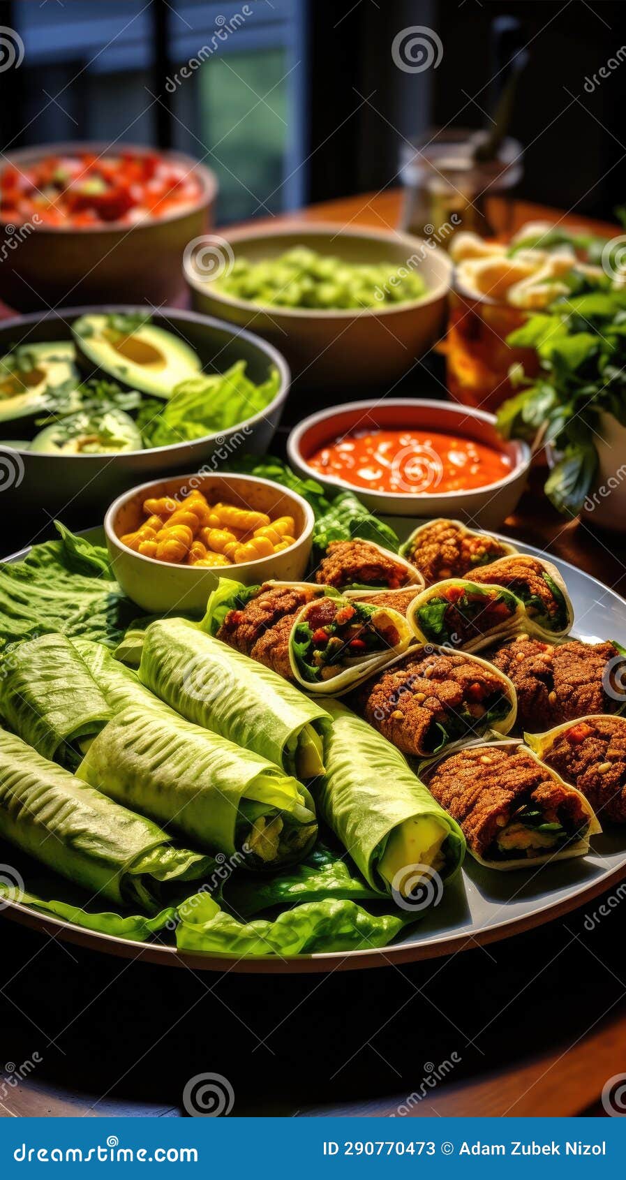 A plate of food on a table stock illustration. Illustration of salad ...