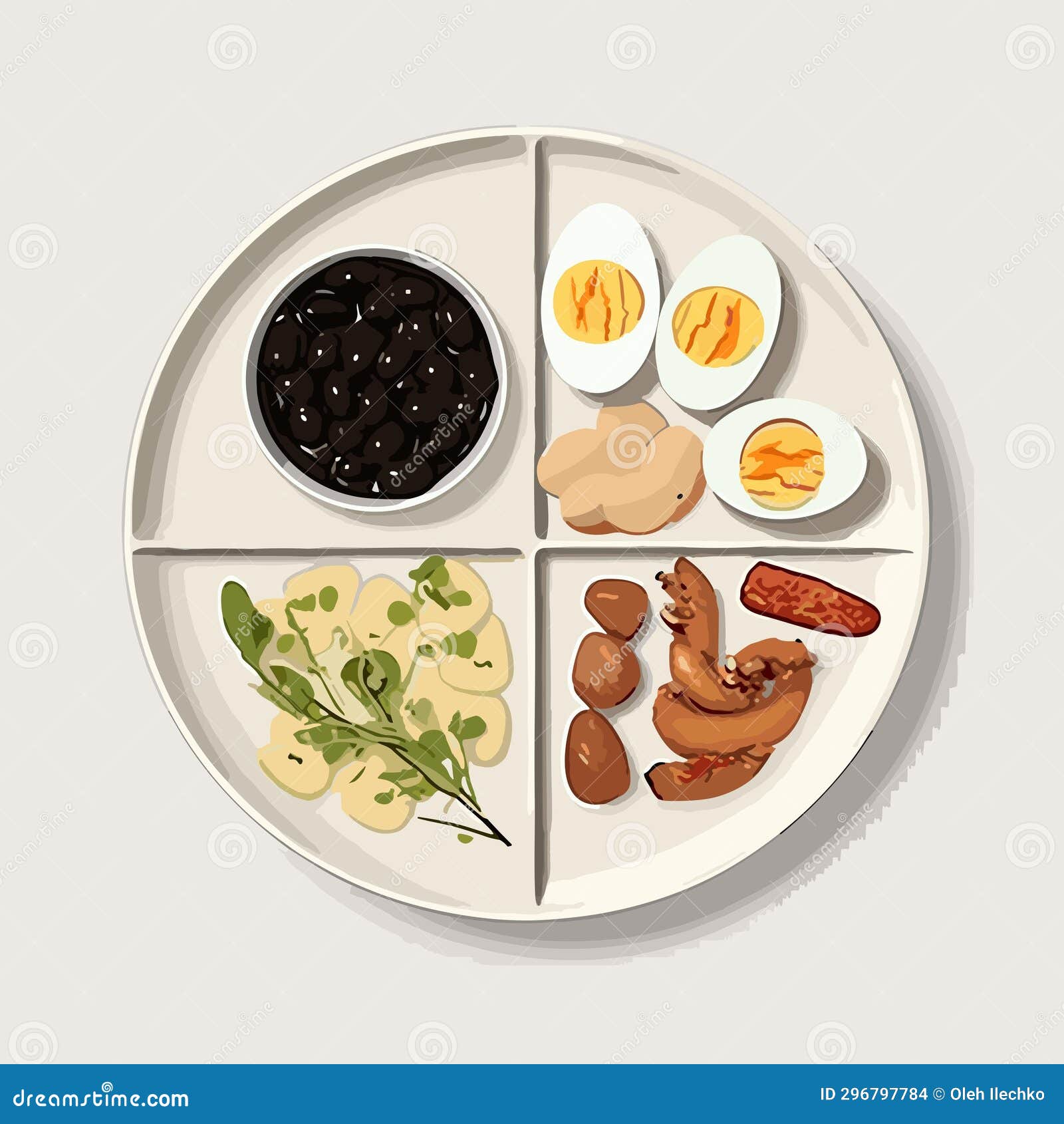 Plate of Food Vector Flat Minimalistic Isolated Illustration Stock ...