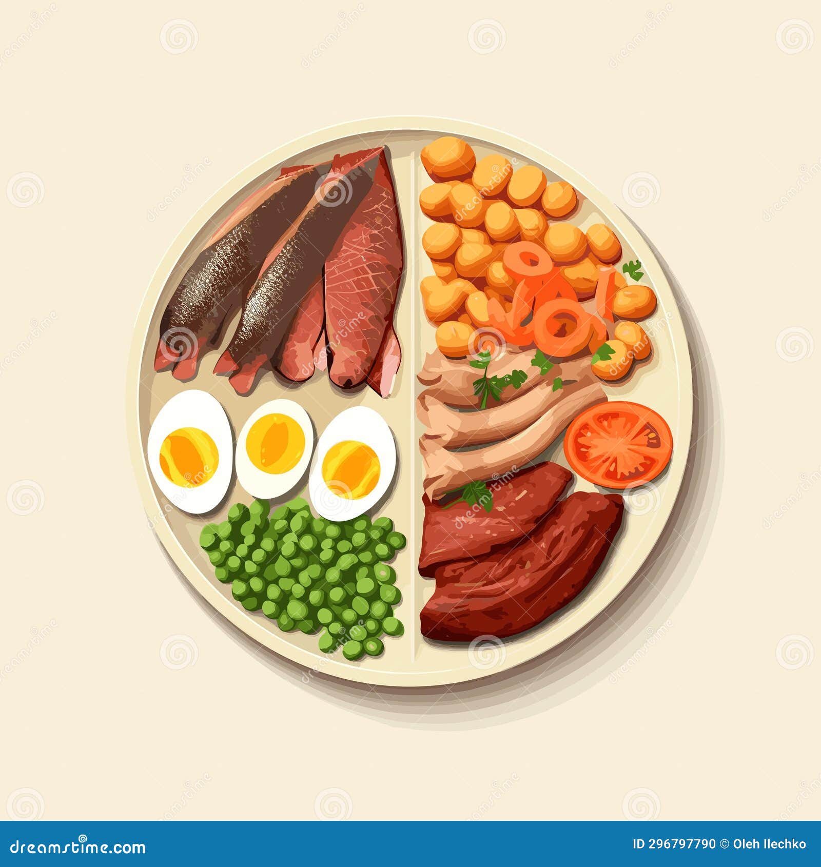 Plate of Food Vector Flat Minimalistic Isolated Illustration Stock ...