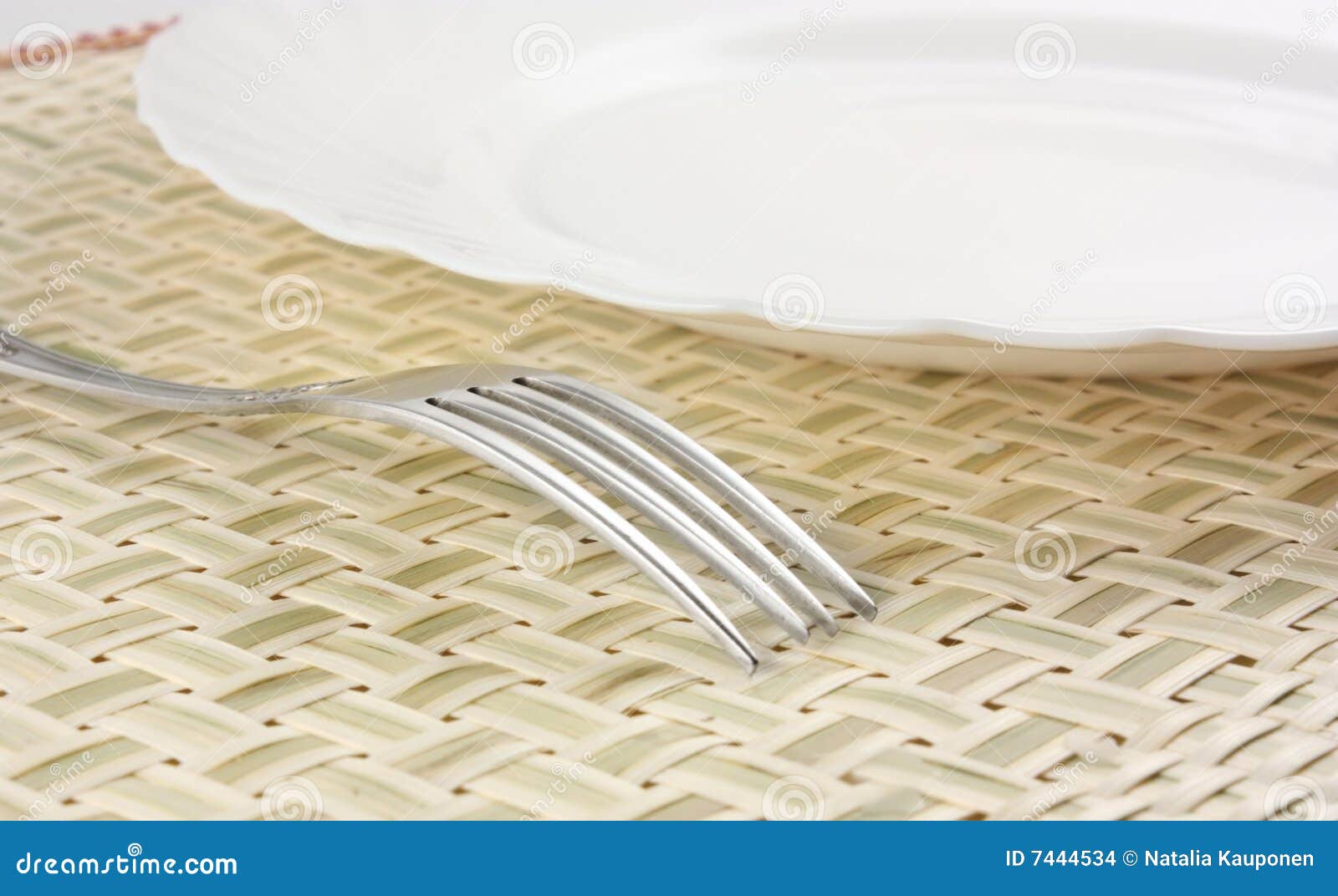 Plate and fork_1 stock photo. Image of table, placemat - 7444534