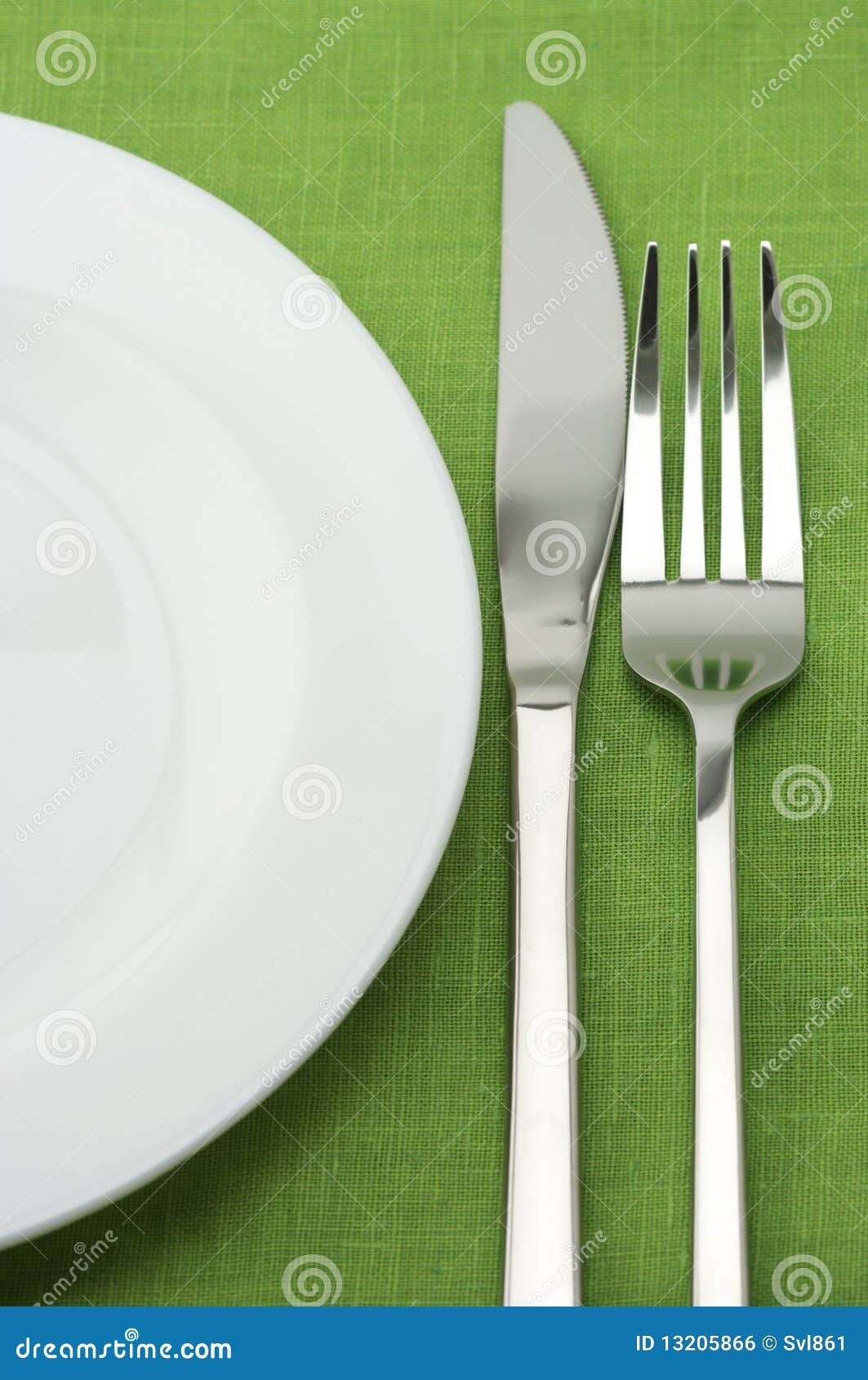 Plate, fork and knife stock photo. Image of metal, metallic - 13205866