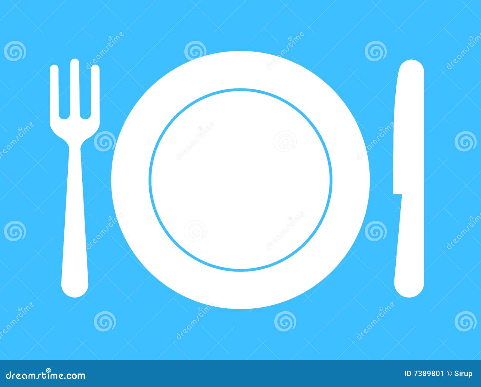 Plate, Fork, Spoon And Knife Vector Illustration | CartoonDealer.com ...