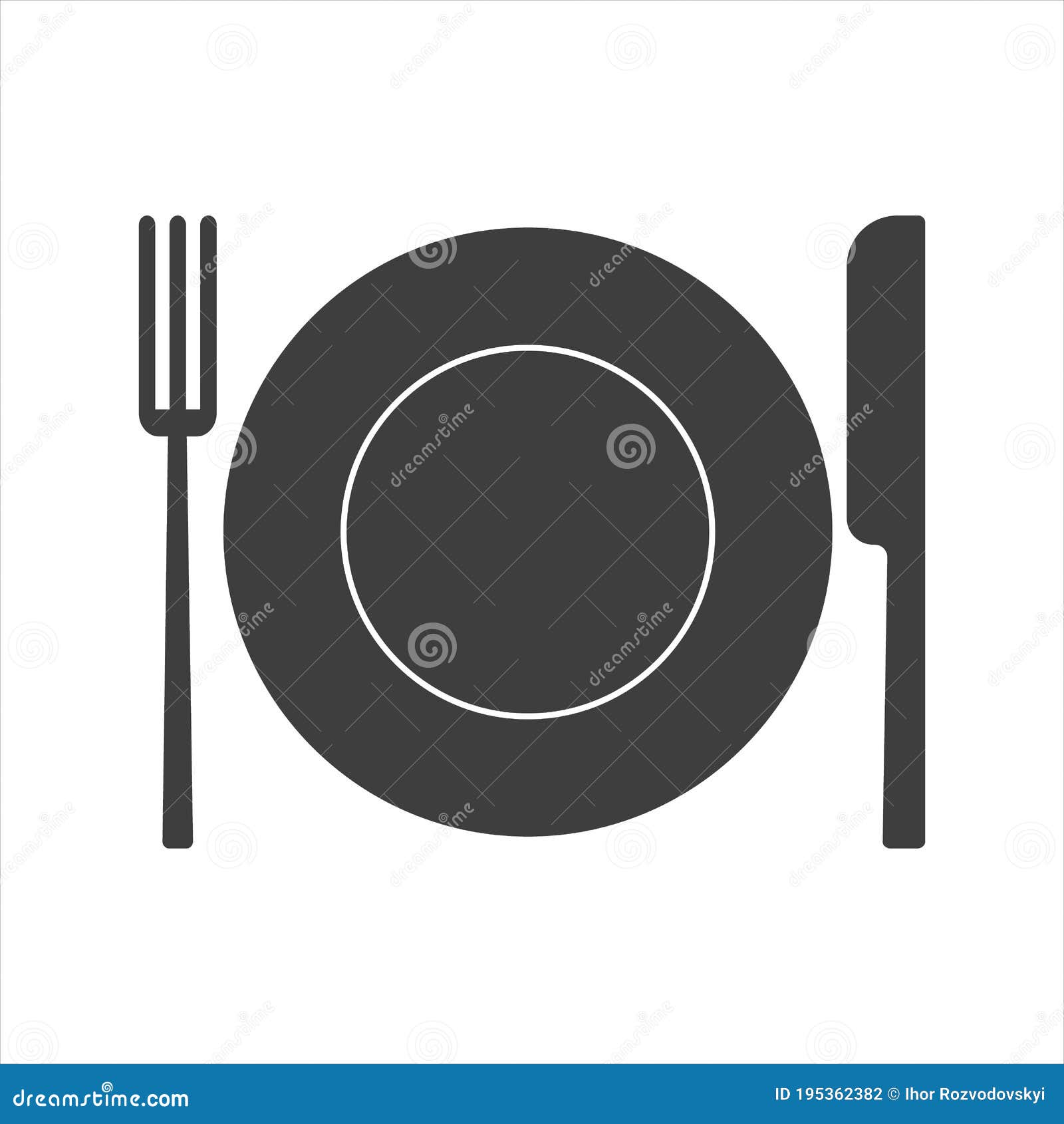 Plate, Fork and Knife Vector Illustration. EPS10 Stock Vector ...