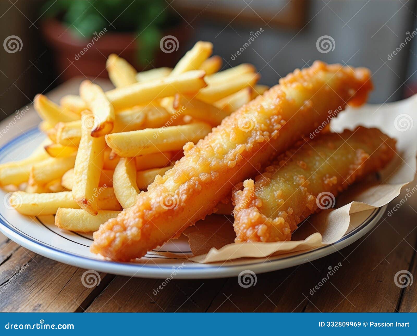 A Plate of French Fries and Fish Sticks Stock Illustration ...