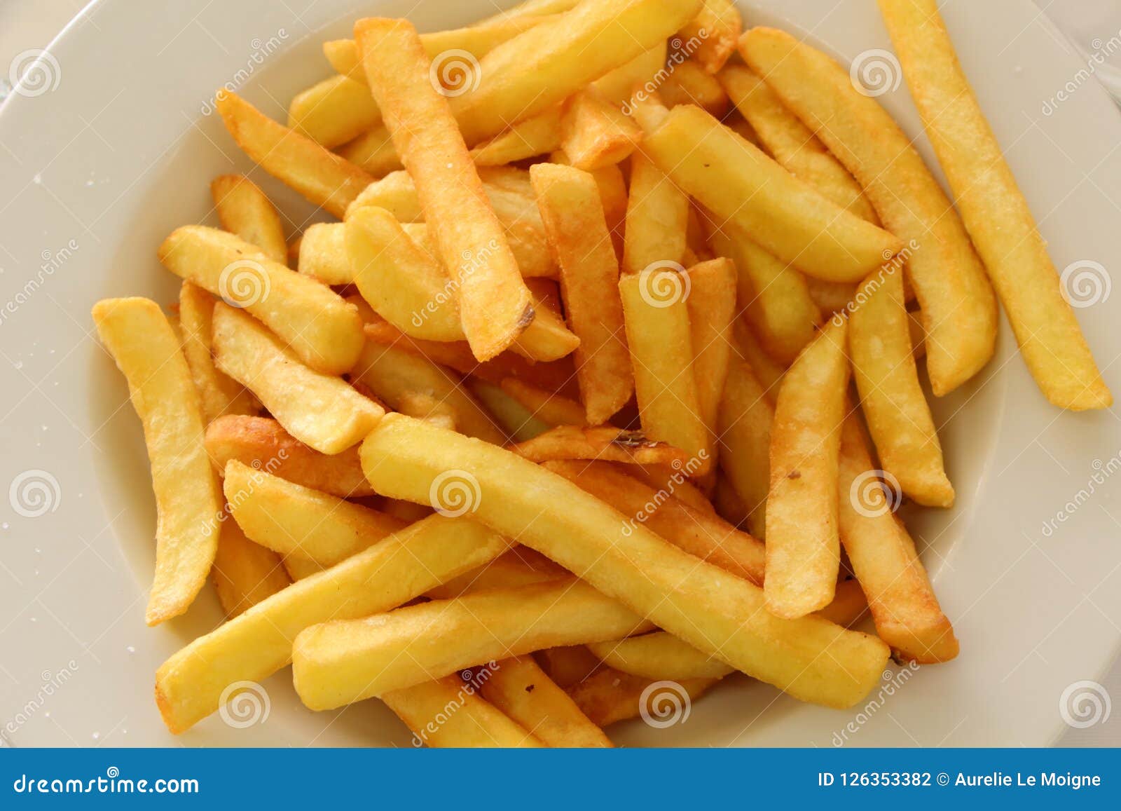 Plate of french fries stock photo. Image of calories - 126353382