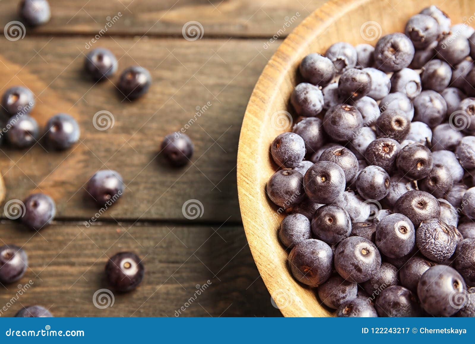 Plate with Fresh Acai Berries on Wooden Table Stock Image - Image of ...