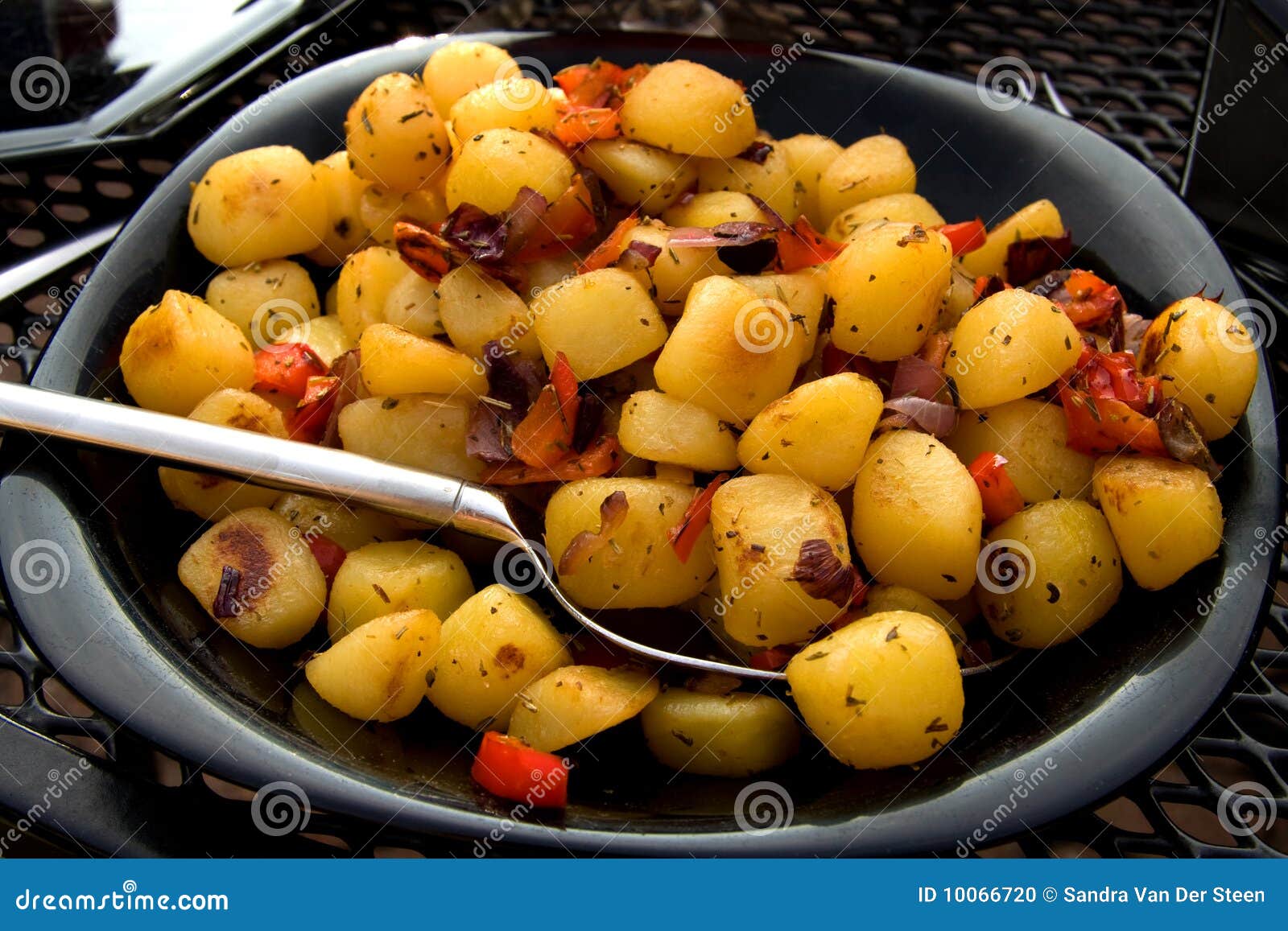 Plate with Fresh Baked Potatoes Stock Photo - Image of dinner, potato ...