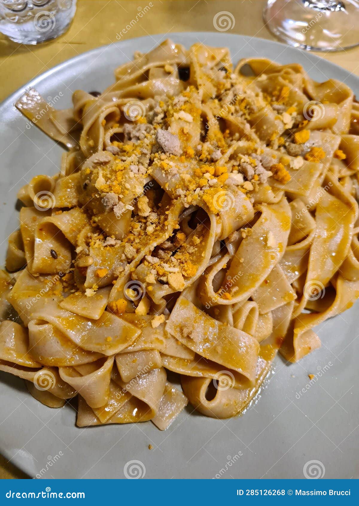 Plate of Fresh Pasta in an Italian Restaurant Stock Photo - Image of ...