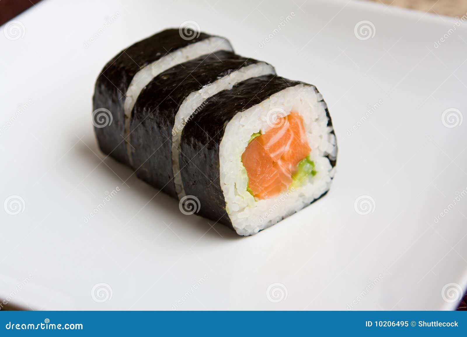 Plate of Fresh Salmon Japanese Sushi Stock Image - Image of fish, food ...